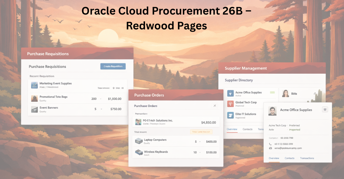 Oracle Cloud Procurement 26B – Redwood Pages - EnchantApps / EA ...